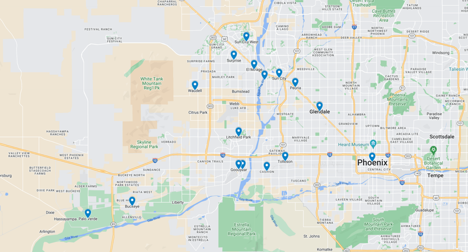 Service Area | Tolleson, AZ | Indio AC